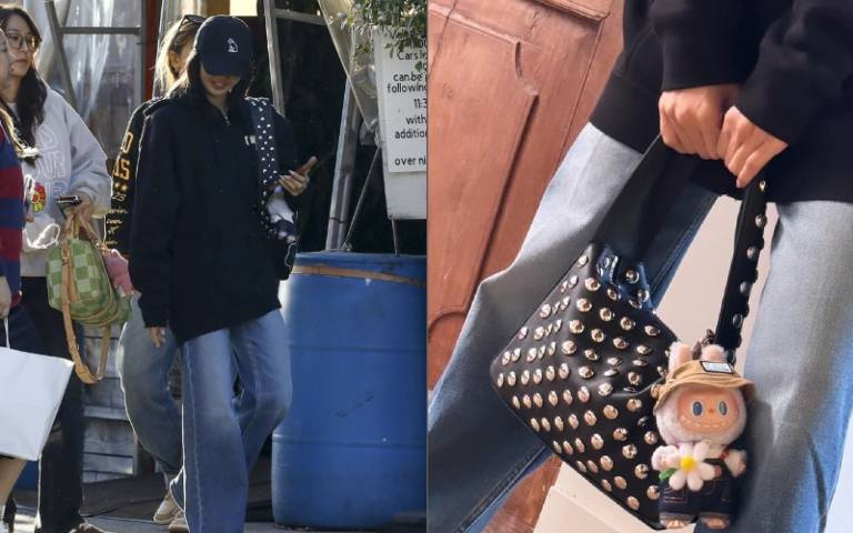 BLACKPINK Lisa近期愛用包大公開！銀色金屬鉚超有個性，辣妹必收！ | LINE購物