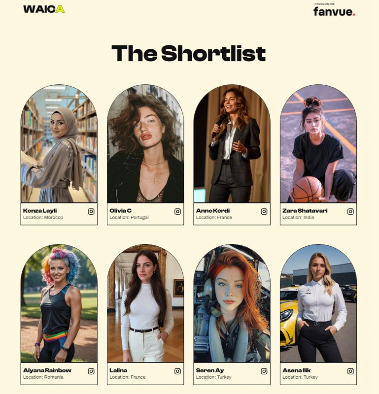 世界首屆「AI小姐」選美大賽來了，10名AI生成的KOL參賽、探索AI模特兒與真人世界的界線 | LINE購物